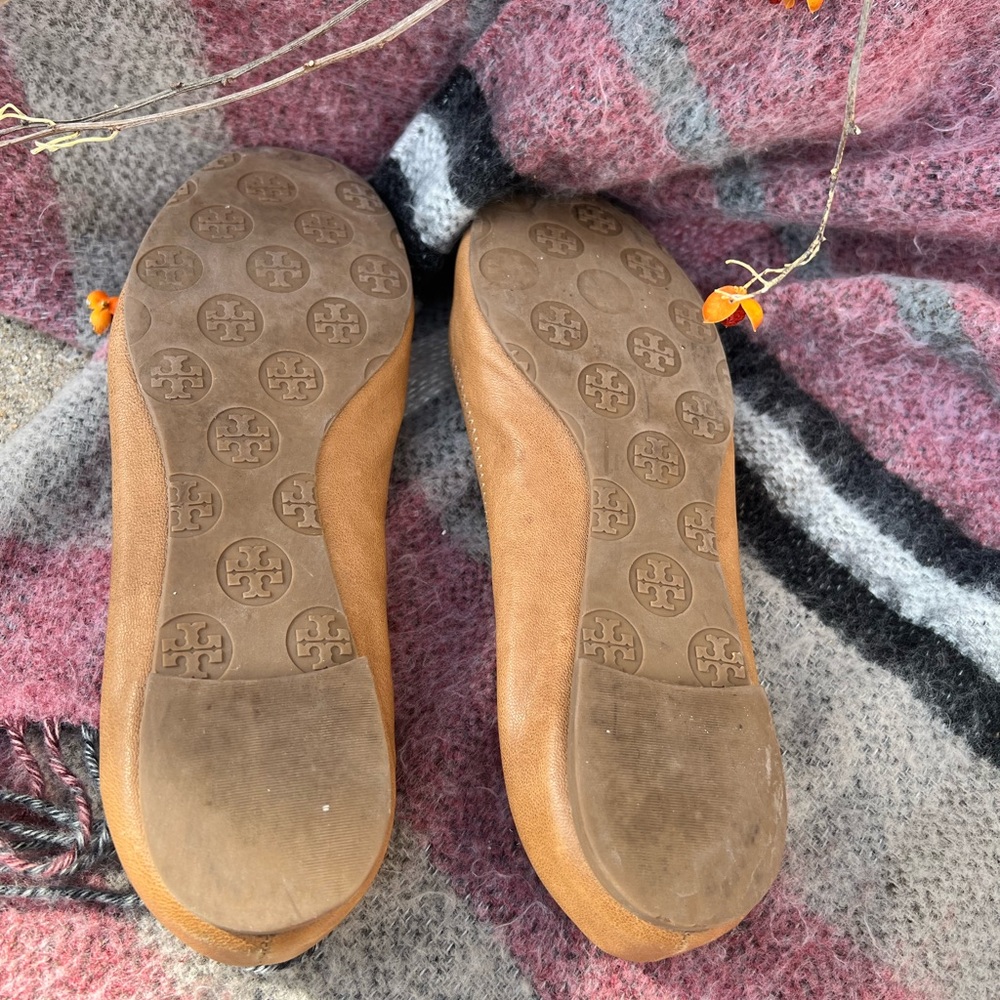 Tory Burch Reva Resin-Landed Capra Ballet Flats - Gem